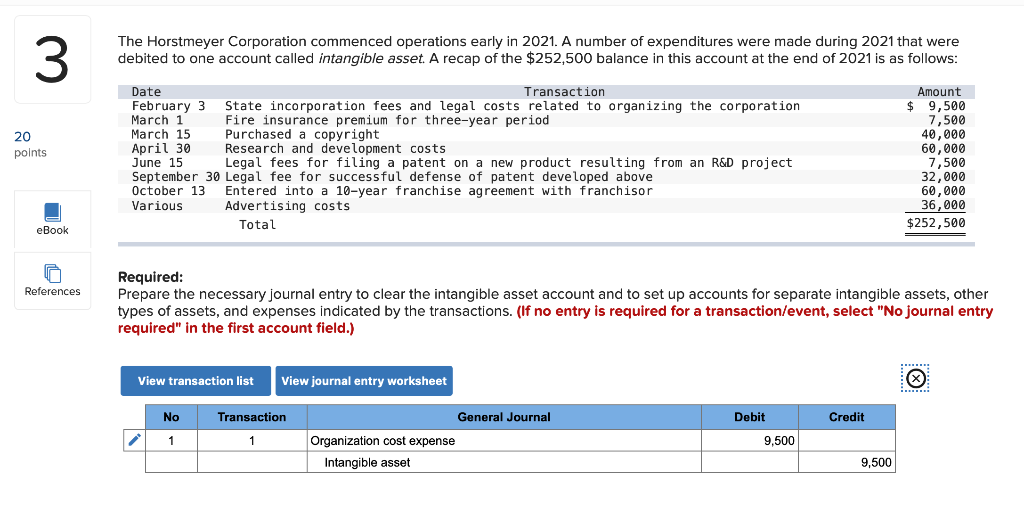 Solved The Horstmeyer Corporation commenced operations early | Chegg.com