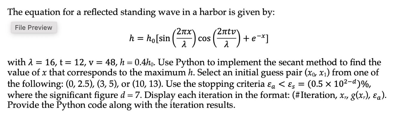 Solved The equation for a reflected standing wave in a | Chegg.com