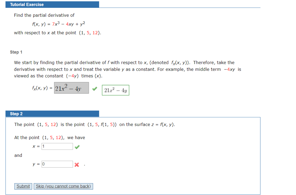 Solved Tutorial Exercise Find the partial derivative of x, | Chegg.com