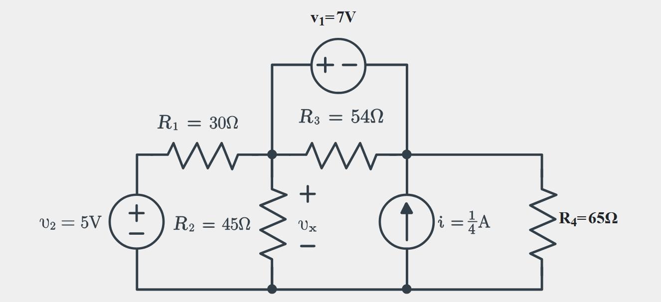 Solved Find Vx and the power of the source V1 uses the | Chegg.com