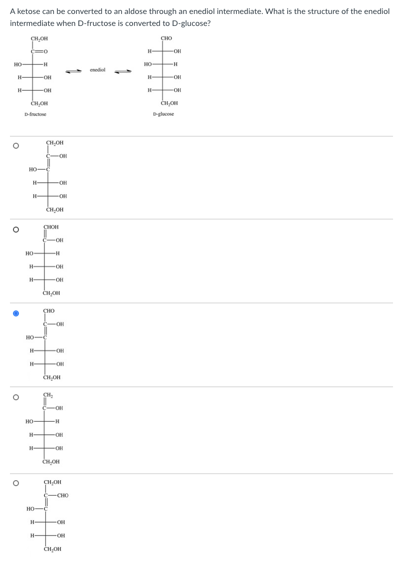Solved A ketose can be converted to an aldose through an | Chegg.com