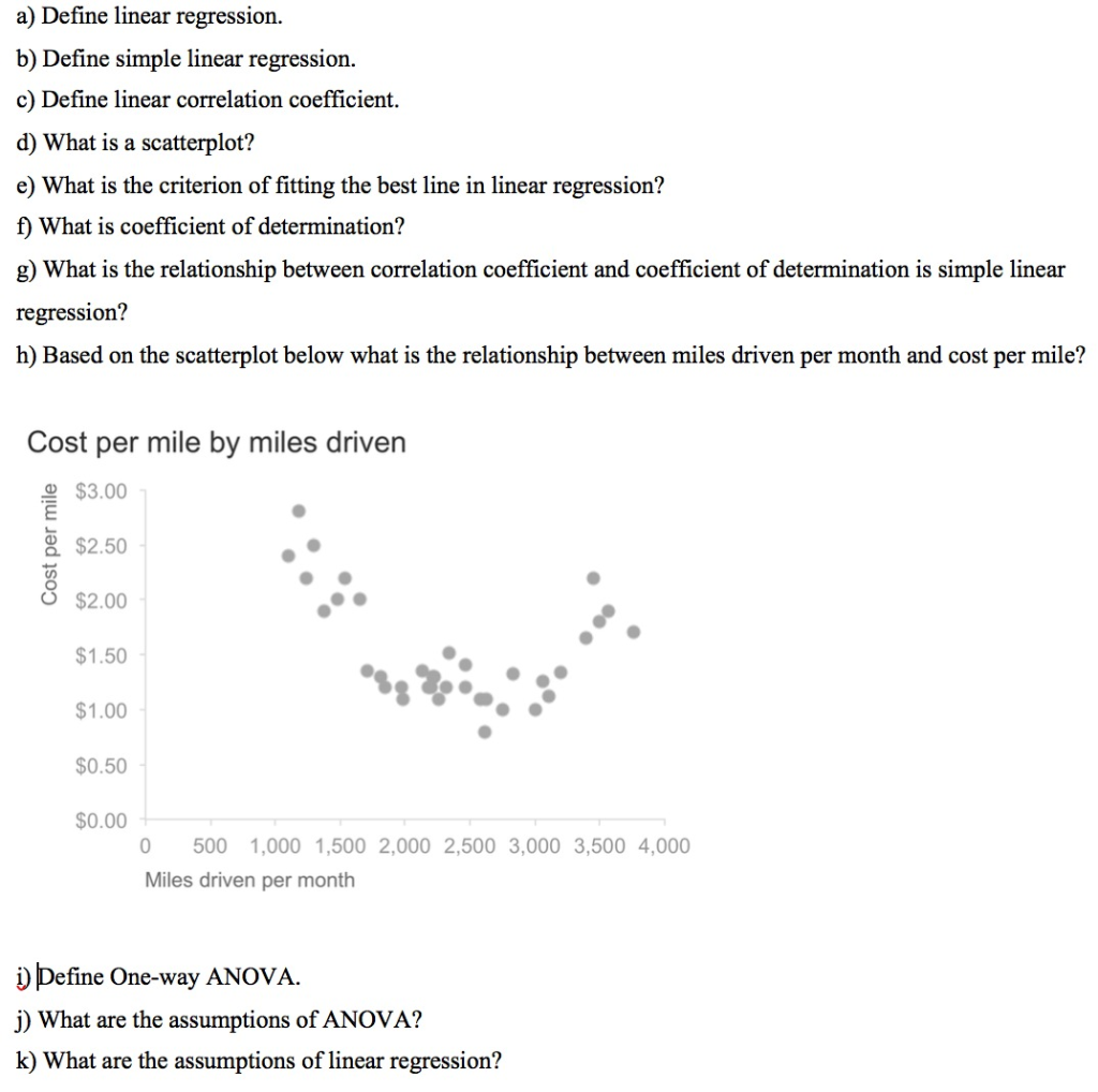 Solved a) Define linear regression. b) Define simple linear | Chegg.com