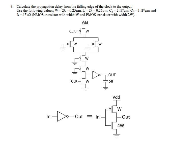 Solved 3. Calculate the propagation delay from the falling | Chegg.com