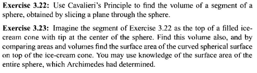 Solved Exercise 3.22: Use Cavalieri's Principle to find the | Chegg.com