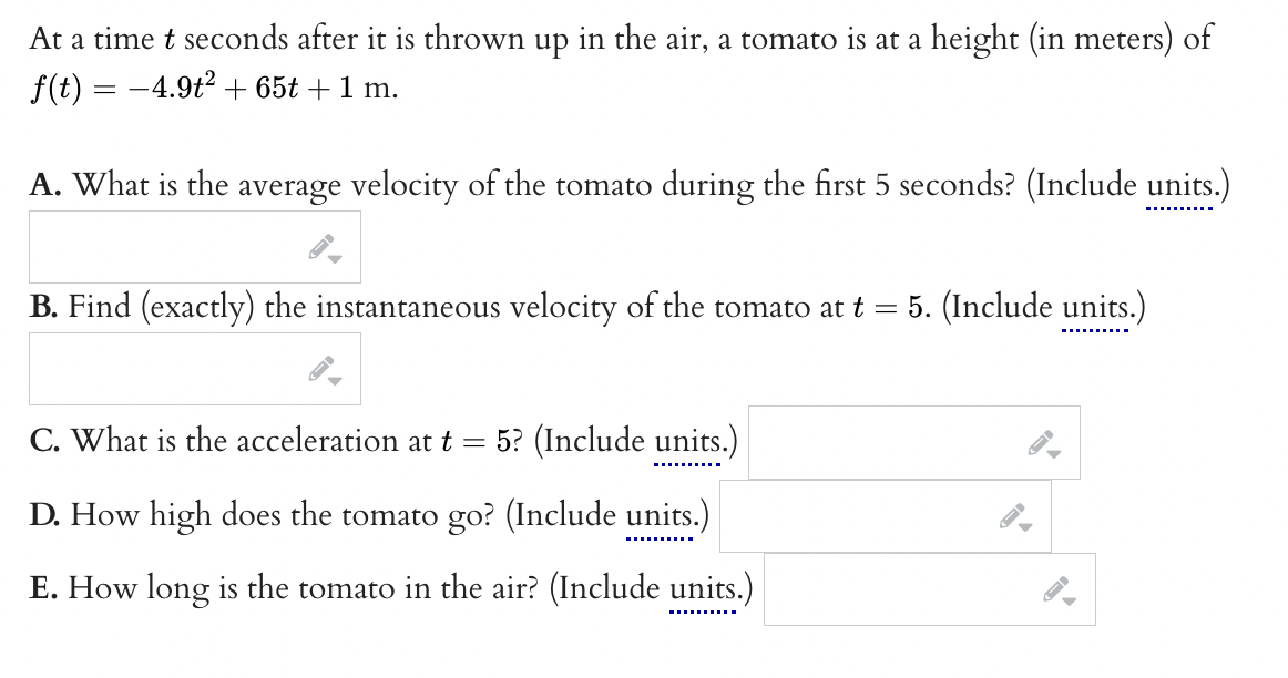 Solved At a time t seconds after it is thrown up in the air, | Chegg.com