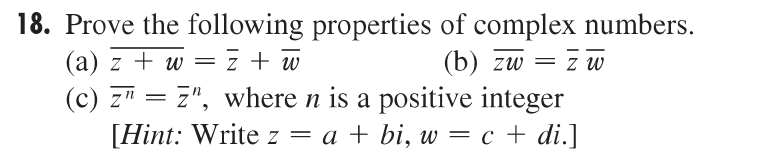 Solved 18. Prove the following properties of complex | Chegg.com