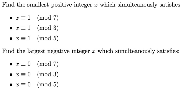 Solved Find the smallest positive integer x which | Chegg.com