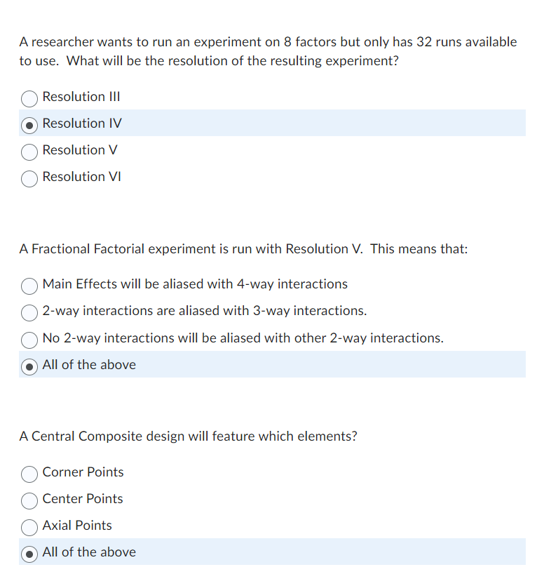 Solved A researcher wants to run an experiment on 8 factors | Chegg.com