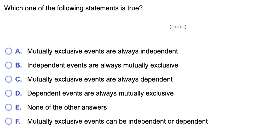 Solved Which one of the following statements is true? A. | Chegg.com