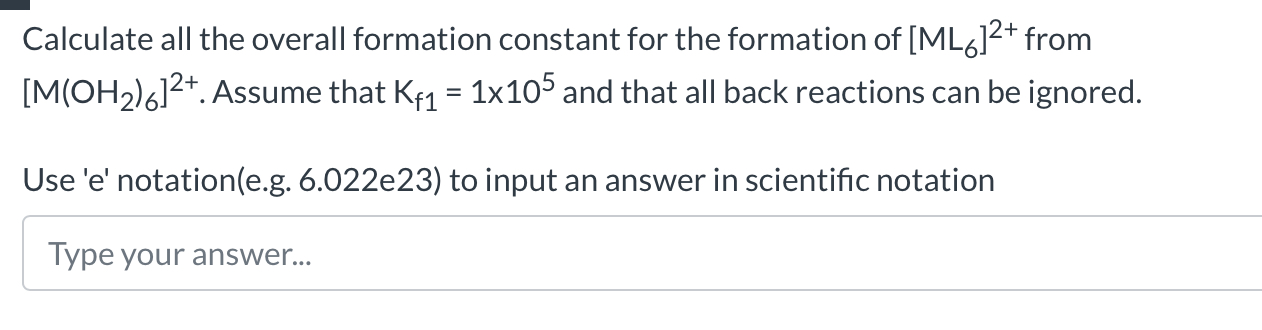 Solved Calculate all the overall formation constant for the | Chegg.com