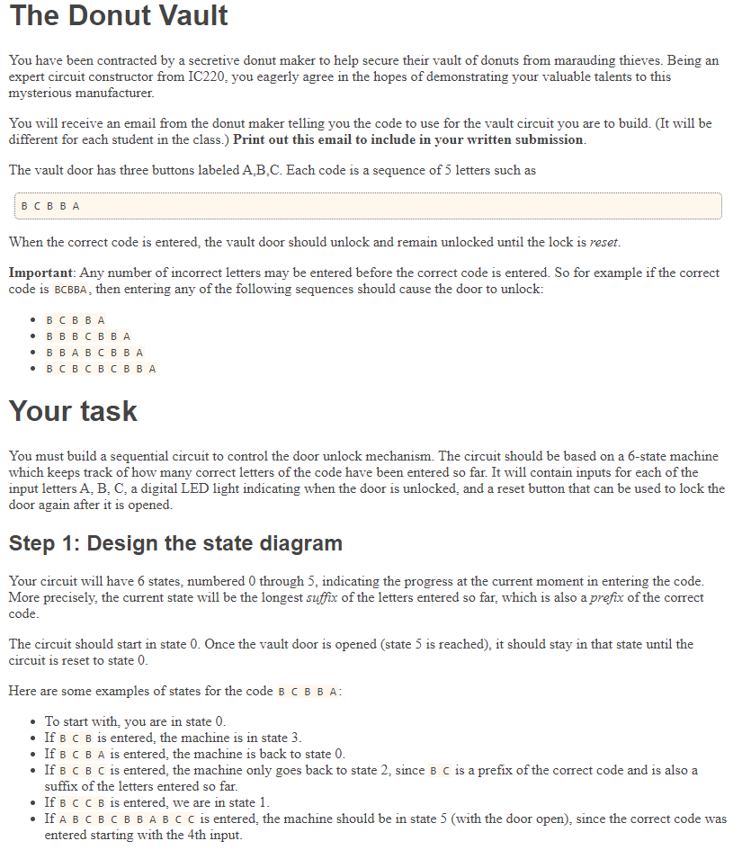Solved The Donut Vault You have been contracted by a | Chegg.com