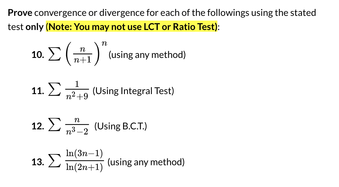 Solved Prove convergence or divergence for each of the | Chegg.com