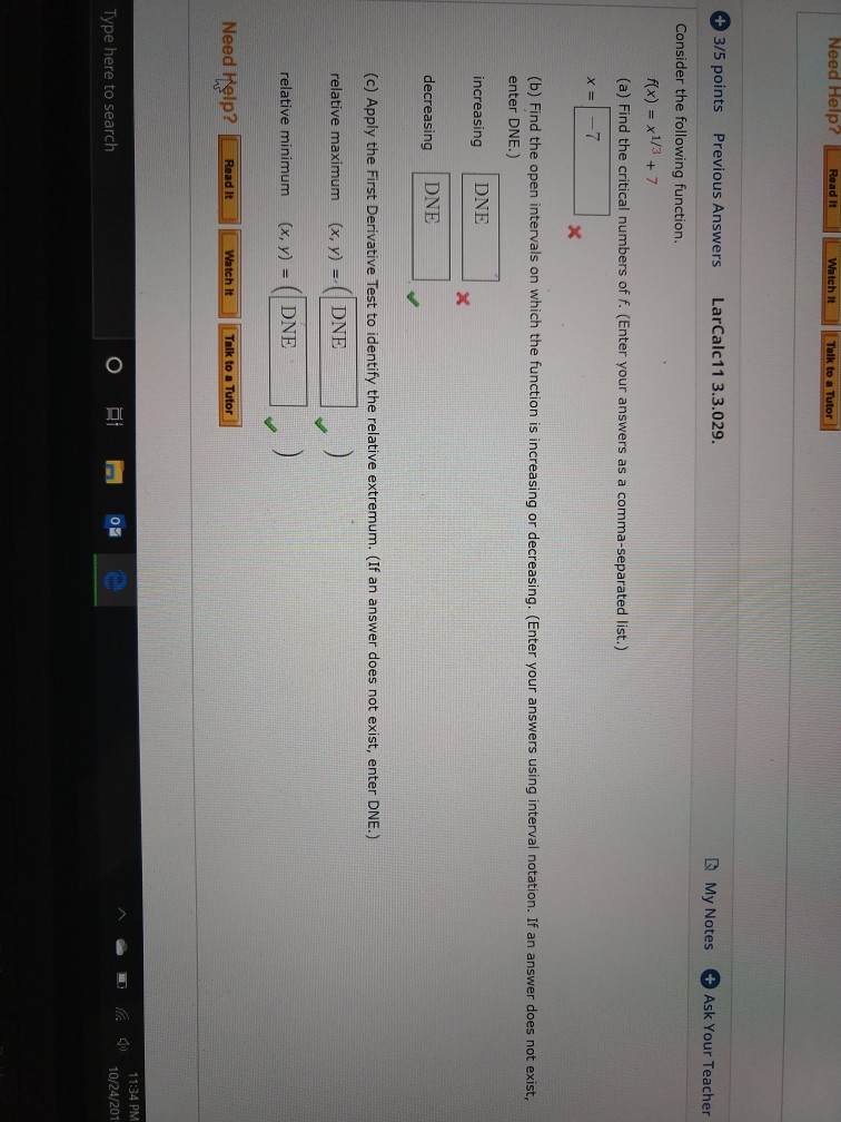 Solved Need Help? Read it Watch It Talk to a Tutor + 3/5 | Chegg.com