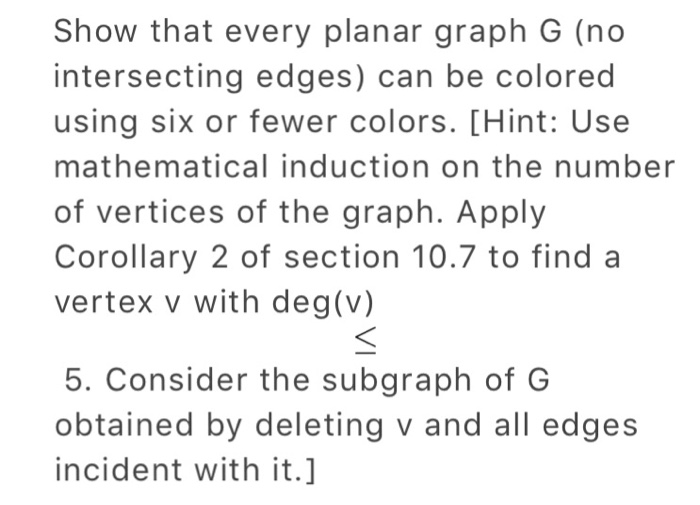 Solved Show that every planar graph G (no intersecting | Chegg.com