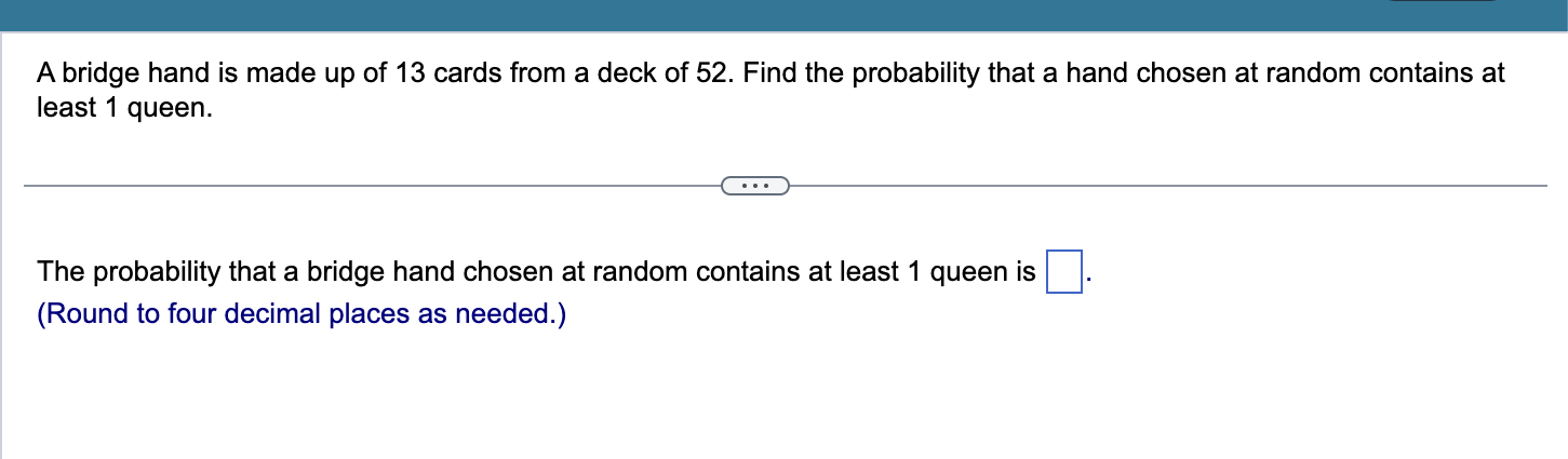 Solved A bridge hand is made up of 13 cards from a deck of | Chegg.com