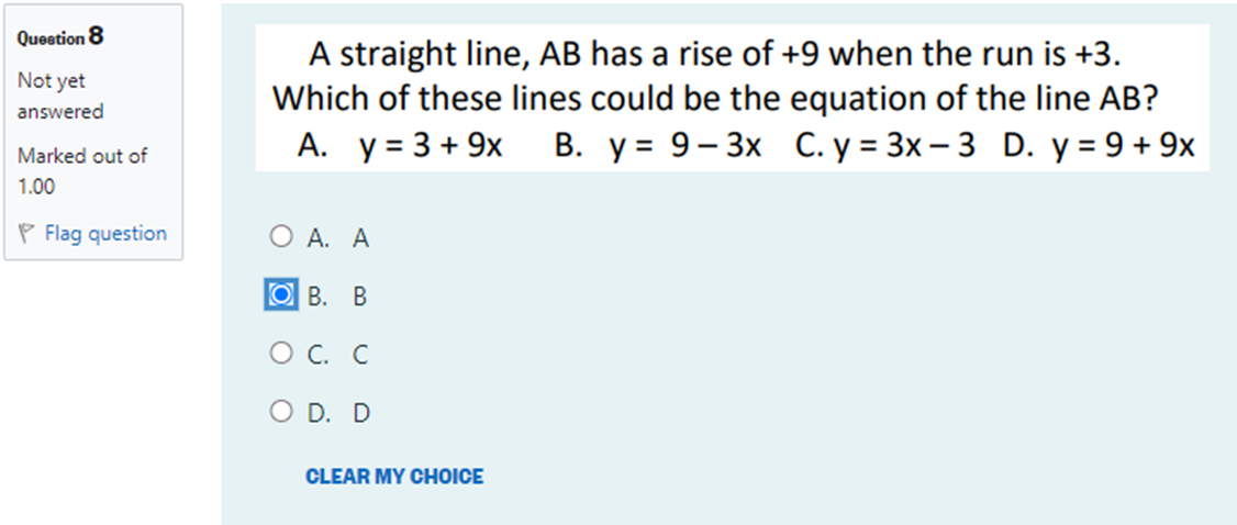 Solved A straight line, AB has a rise of +9 when the run is | Chegg.com