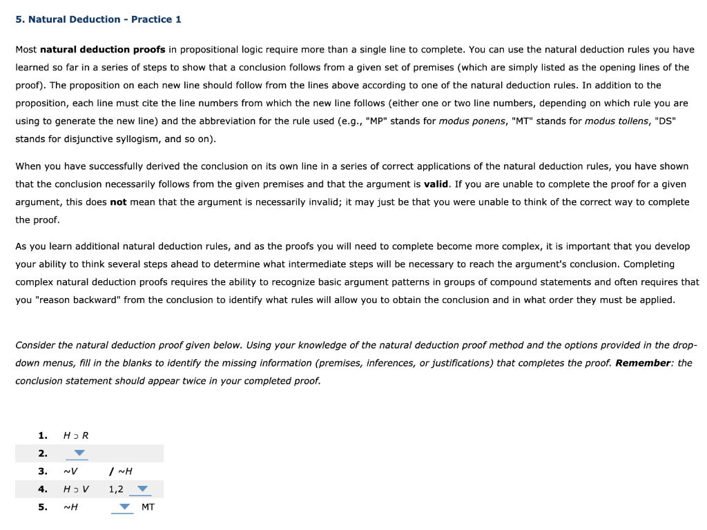 Solved 5. Natural Deduction - Practice 1 Most natural | Chegg.com