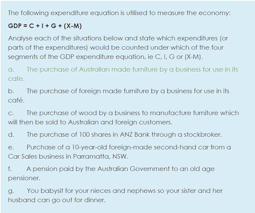 Solved The following expenditure equation is utilised to | Chegg.com