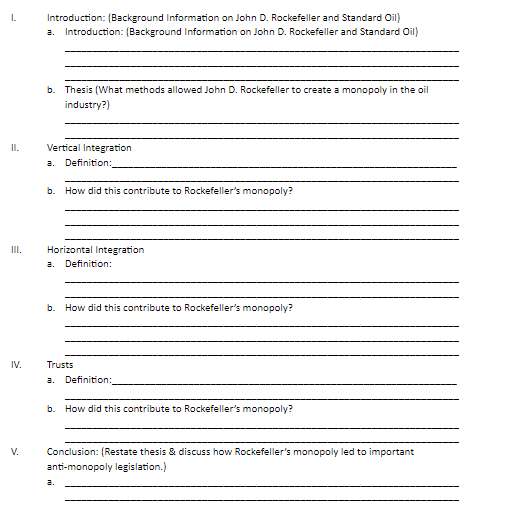 Horizontal Integration Rockefeller