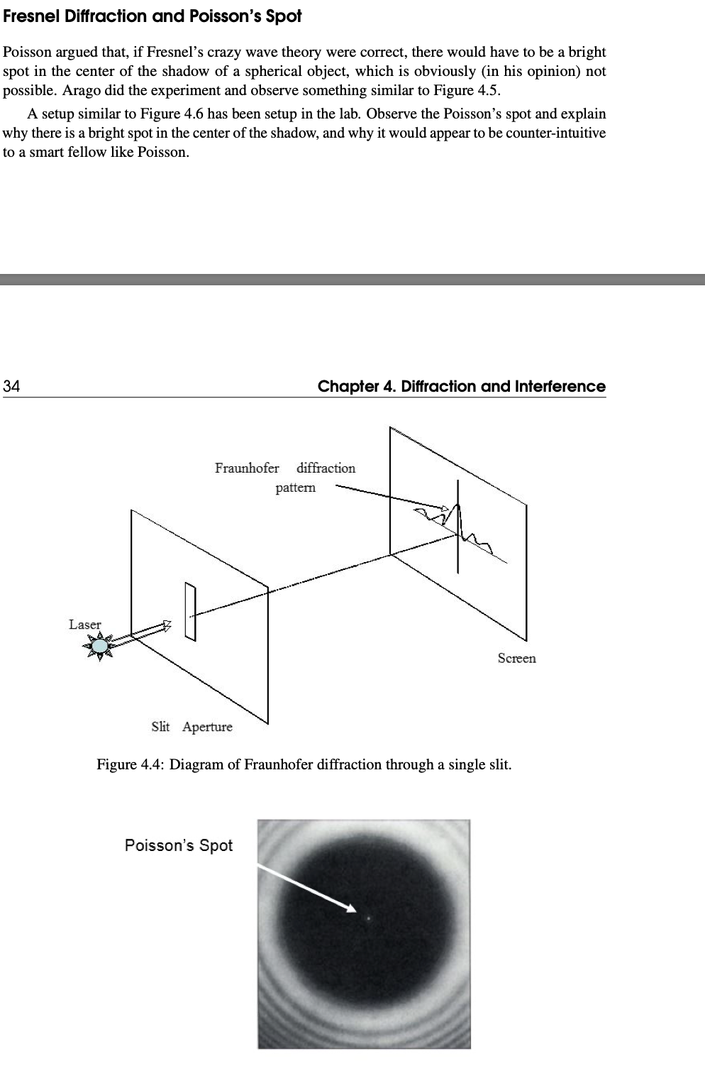 Solved Fresnel Diffraction and Poisson's Spot Poisson argued | Chegg.com
