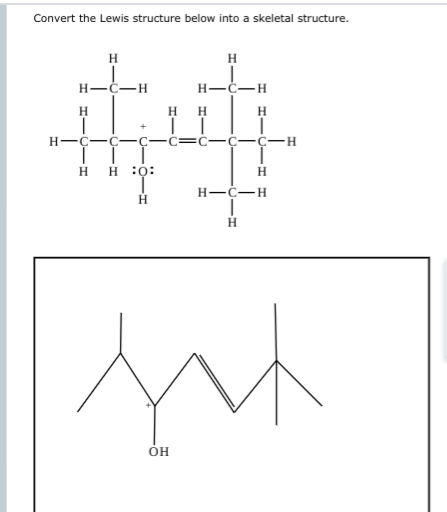 Solved Convert the Lewis structure below into a skeletal | Chegg.com