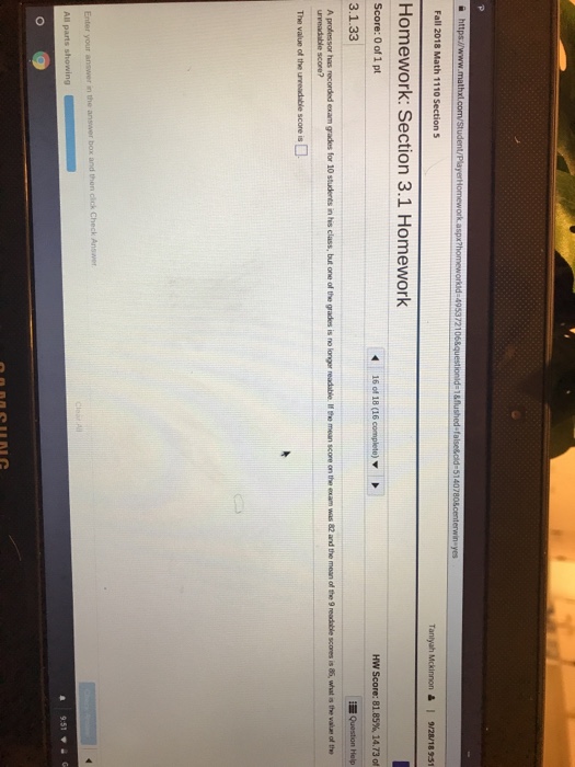 Solved Homework: Section 3.1 Homework Score: 81.85%, 14.73 | Chegg.com Solved Homework: Section 3.1 Homework Score: 81.85%, 14.73 | Chegg.com