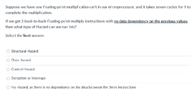 Solved Suppose we have cne floating point multiplication | Chegg.com