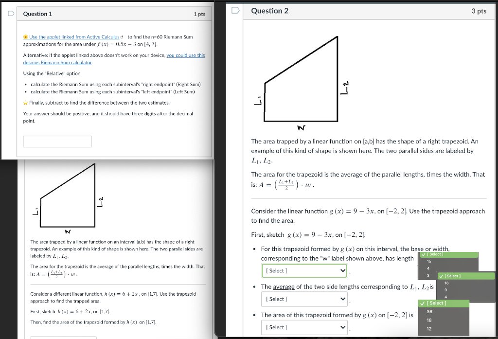 Solved D Question 1 Question 2 3 pts 1 pts Use the applet | Chegg.com