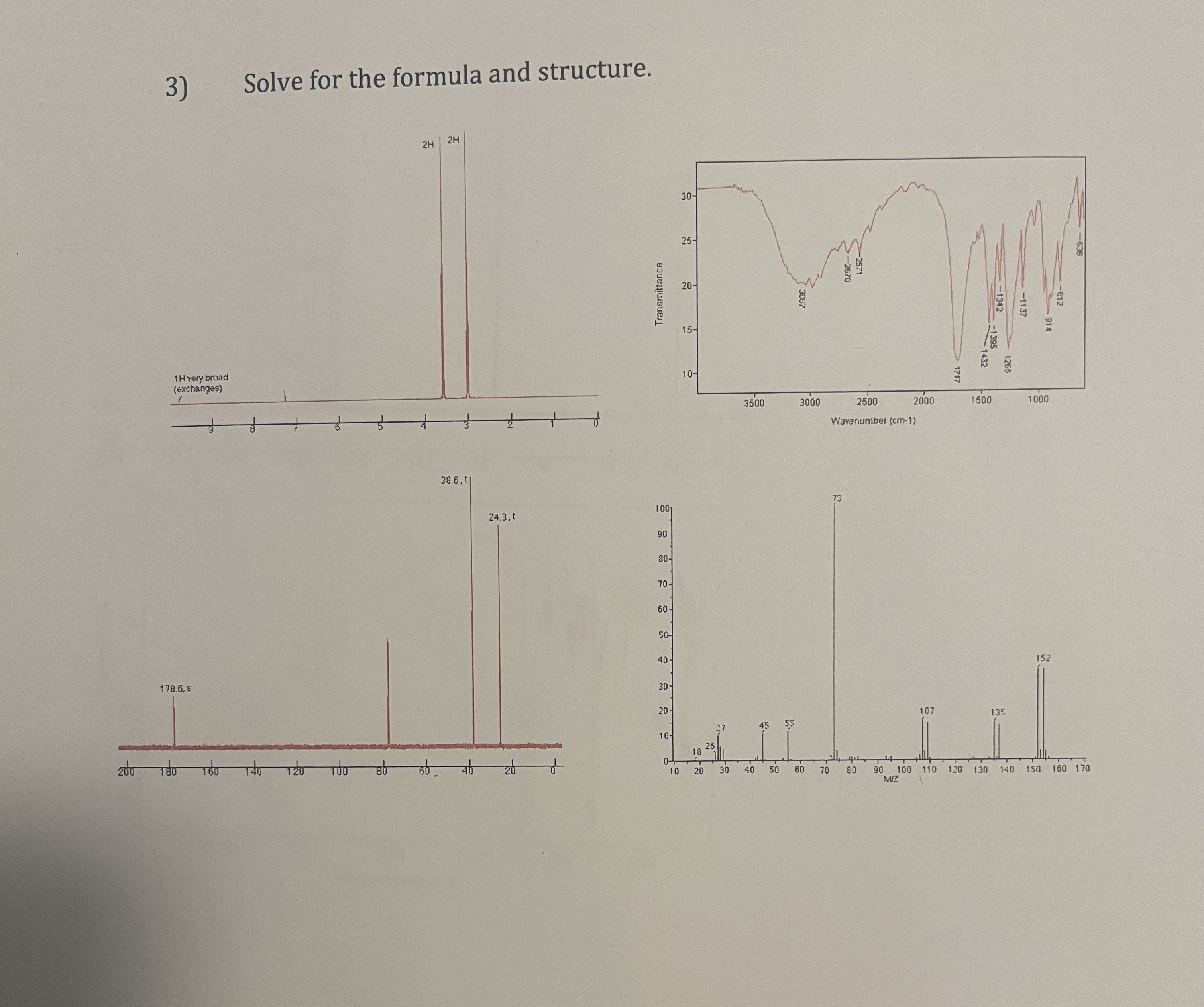 Solve for the formula and structure. | Chegg.com