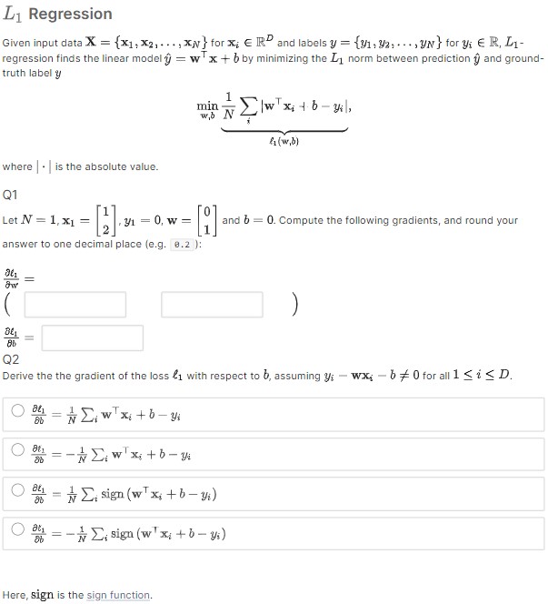 Solved Derive the the gradient of the loss ℓ2 with respect | Chegg.com