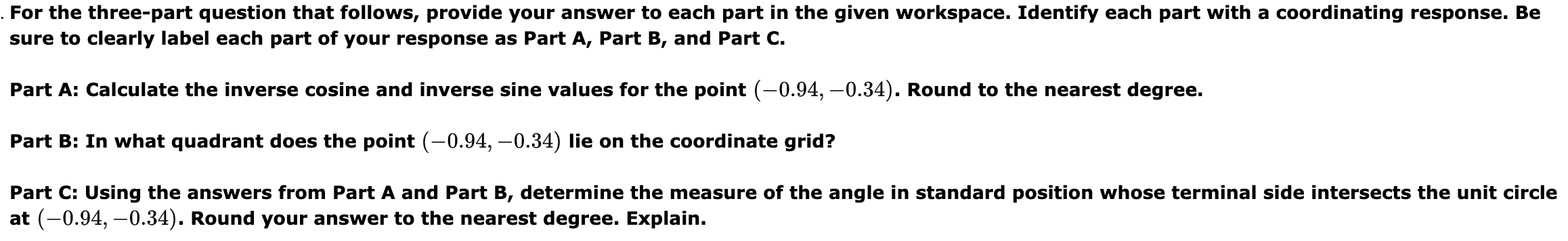 Solved . For the three-part question that follows, provide | Chegg.com