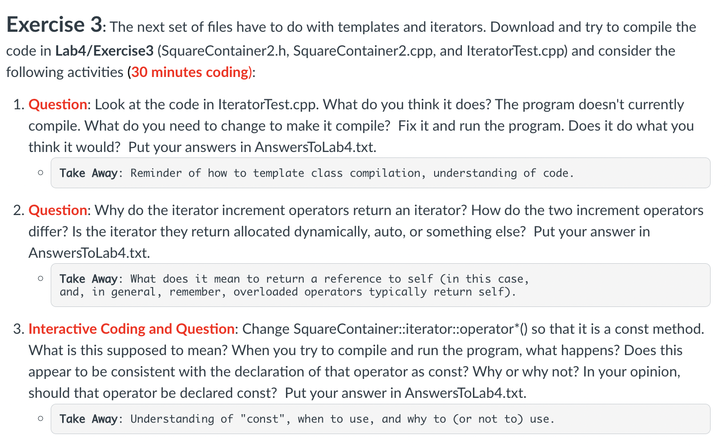 Exercise 3: The next set of files have to do with | Chegg.com