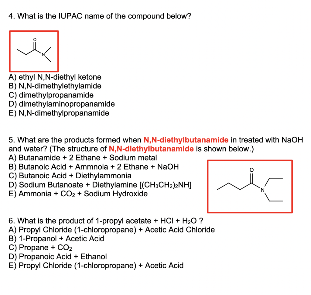 Solved 4. What is the IUPAC name of the compound below? į A) | Chegg.com