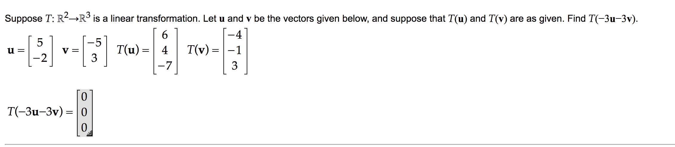 Solved Suppose T: R2-R3 is a linear transformation. Let u | Chegg.com