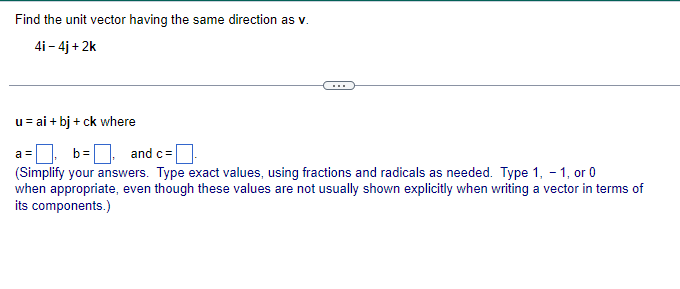 Solved Find the unit vector having the same direction as v. | Chegg.com
