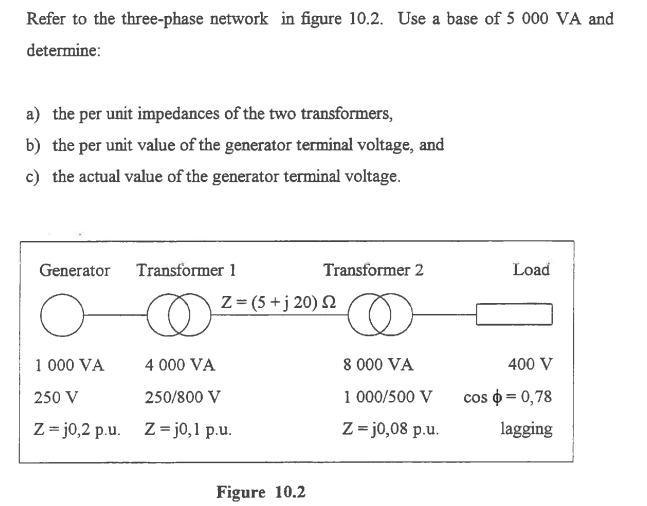 Solved Refer to the three-phase network in figure 10.2 . Use | Chegg.com