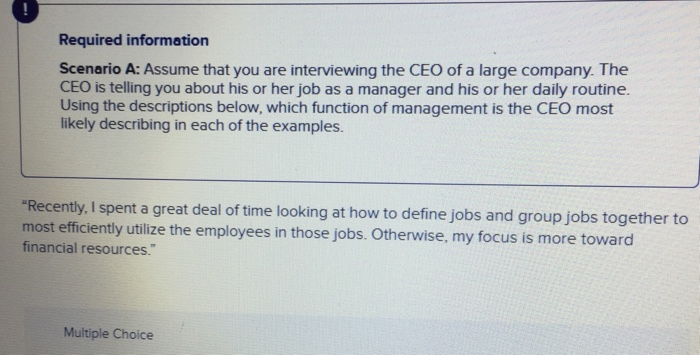 Solved Multiple Choice planning organizing leading | Chegg.com