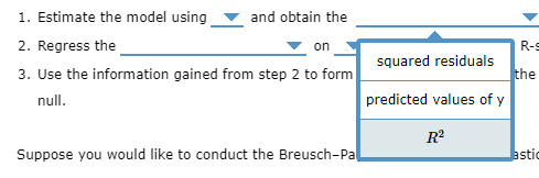 4. The Breusch-Pagan test for heteroskedasticity | Chegg.com