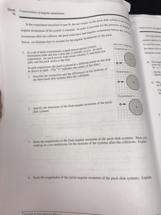 Solved in a set of three experiments, a puck moves across a | Chegg.com