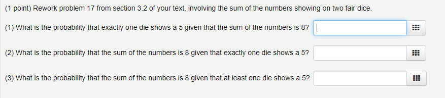 Solved (1 point) Rework problem 17 from section 3.2 of your | Chegg.com