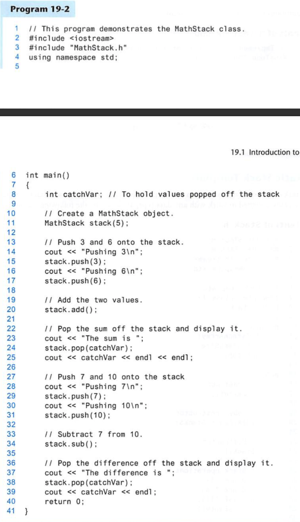 C++ Carefully review Program 19-2 in your | Chegg.com