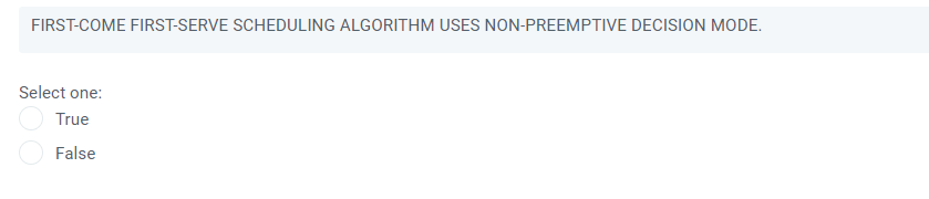Solved FIRST-COME FIRST-SERVE SCHEDULING ALGORITHM USES | Chegg.com