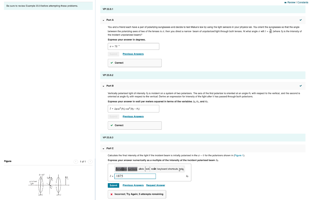 Solved Review Constants Be sure to review Example 23.9 | Chegg.com