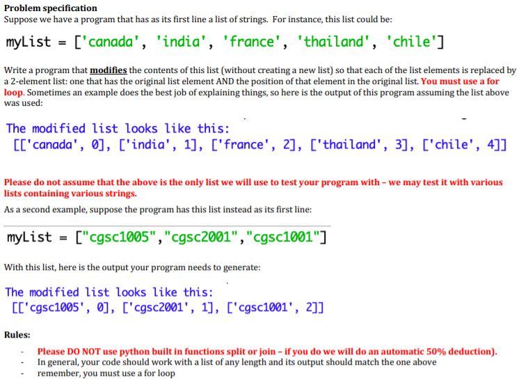Solved Problem specification Suppose we have a program that | Chegg.com