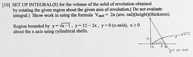 Solved [10] SET UP INTEGRAL(S) for the volume of the solid | Chegg.com