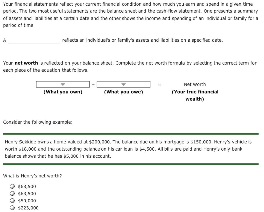 Solved Your financial statements reflect your current | Chegg.com