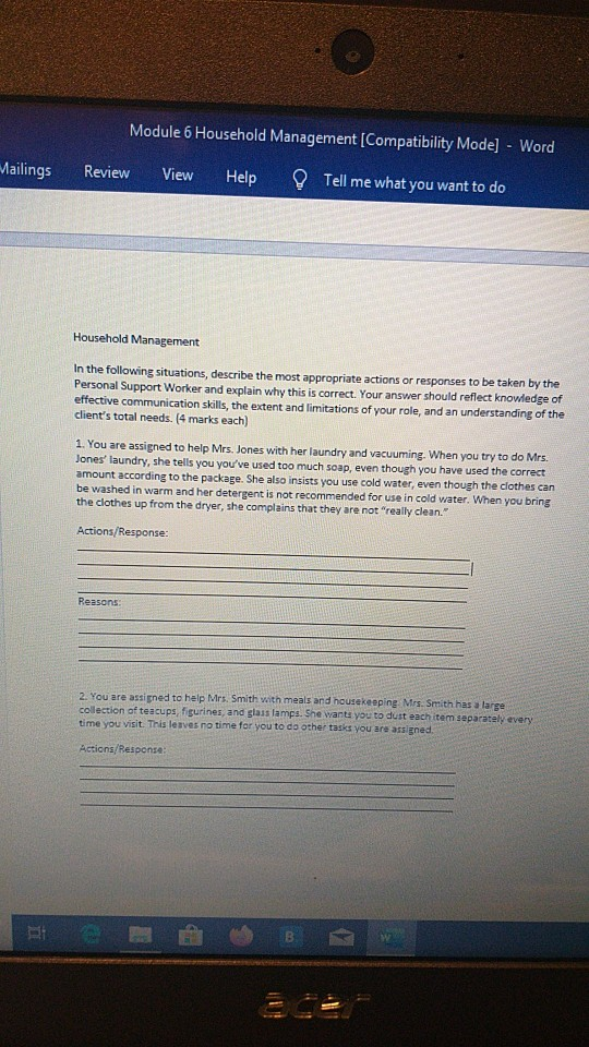 Solved Module 6 Household Management (Compatibility Mode] - | Chegg.com