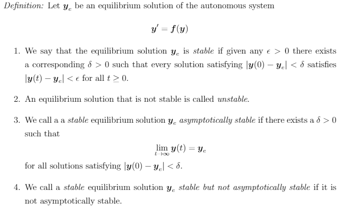 Solved (6 points) Find the unique equilibrium solution ye of | Chegg.com
