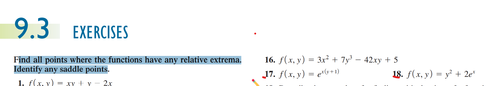 Solved Find all points where the functions have any relative | Chegg.com