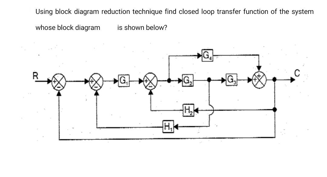 Solved Using block diagram reduction technique find closed | Chegg.com